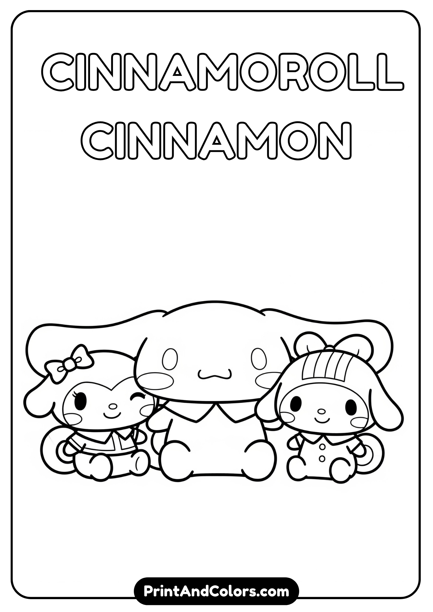 Free Cinnamoroll Coloring Pages – Cute Printable Designs